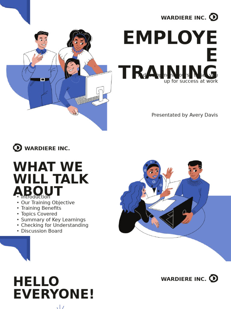Blue Illustrative Employee Training Presentation | PDF