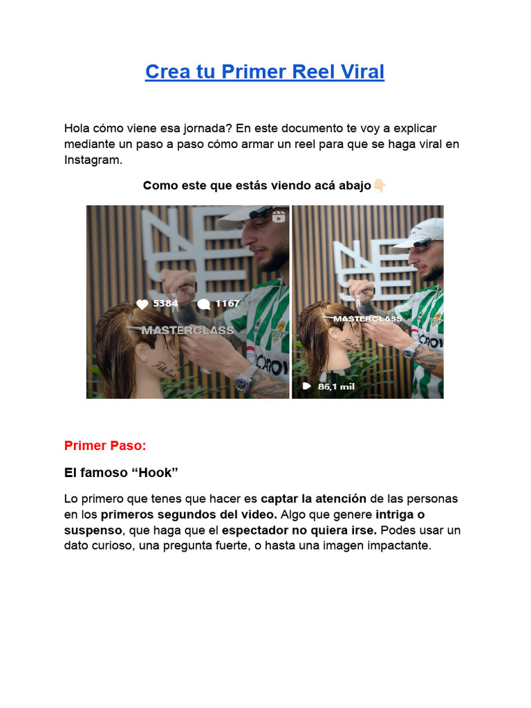 Guía para Crear Reels Virales en Instagram | PDF | Crecimiento personal ...