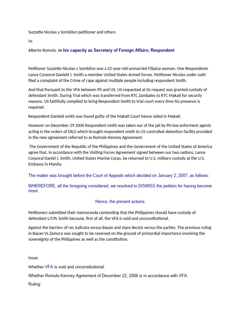 Nicolas Vs Romulo | PDF | Jurisdiction | Detention (Imprisonment)