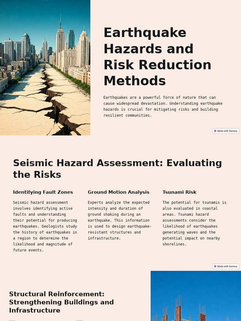 Earthquake Hazards and Risk Reduction Methods | PDF | Earthquakes ...