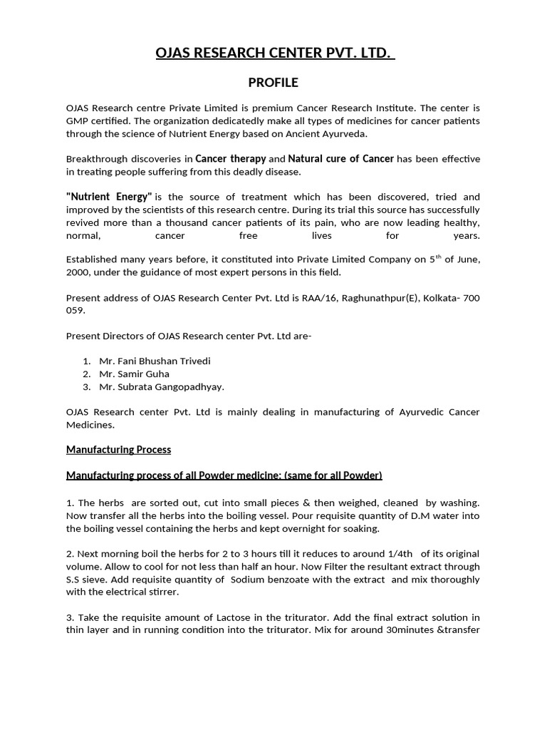 OJAS Profile | PDF | Water | Ayurveda
