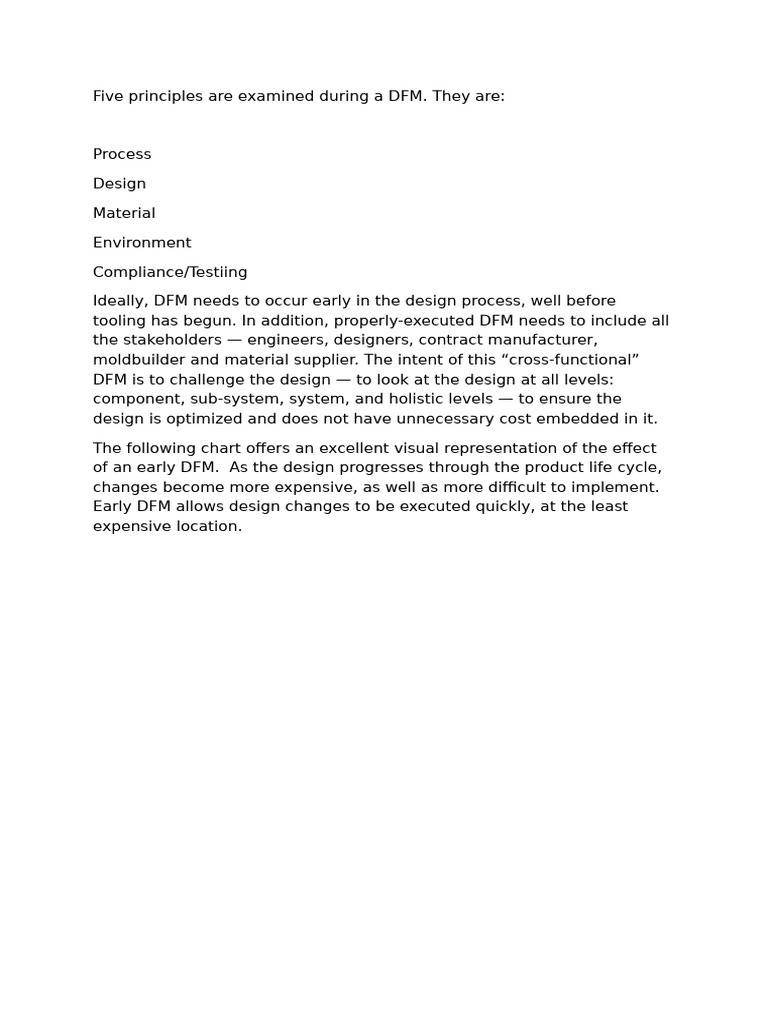 Five Principles Are Examined During A DFM | PDF