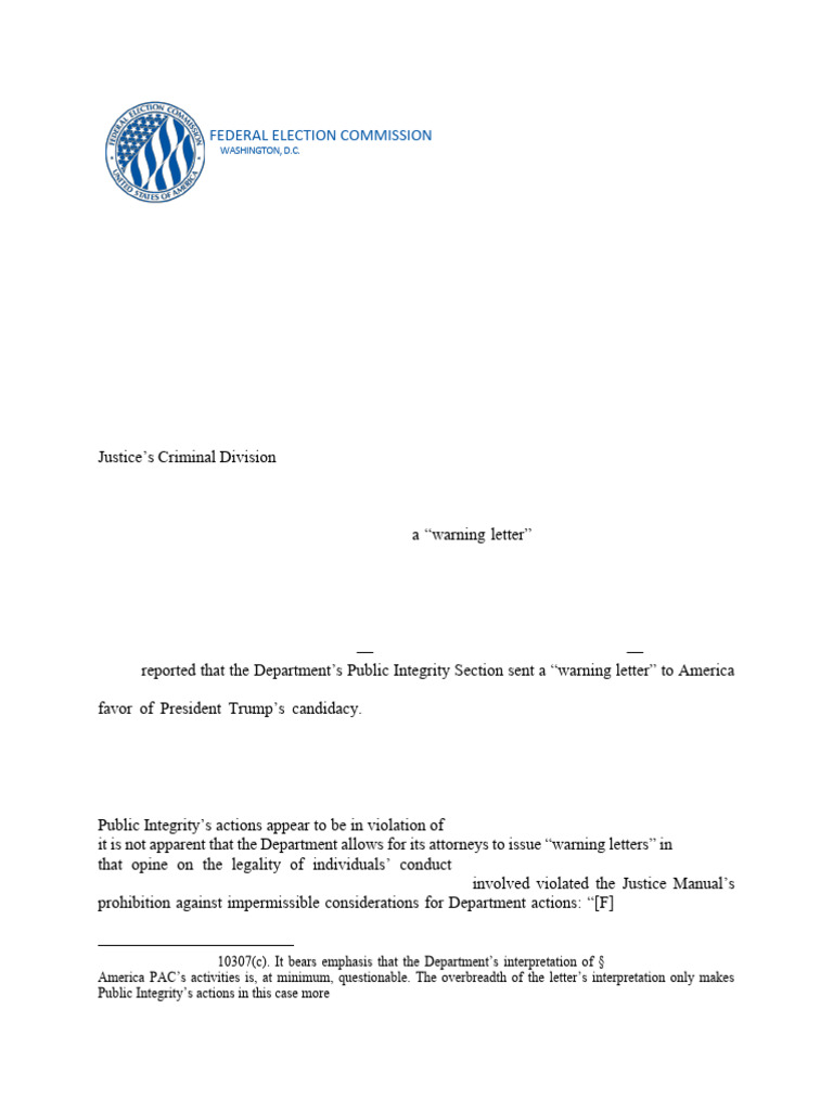 Letter From Chairman Sean Cooksey To DOJ IG and OPR November 13 2024 ...