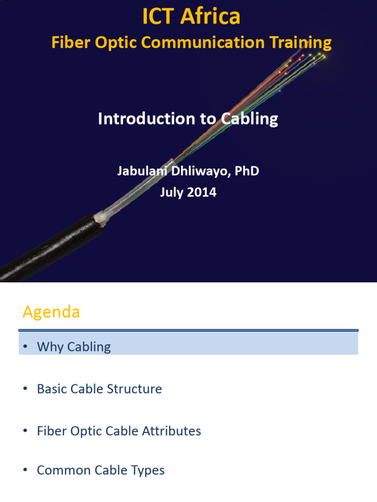 6 Intrdoduction To Cabling | PDF | Optical Fiber | Building Engineering