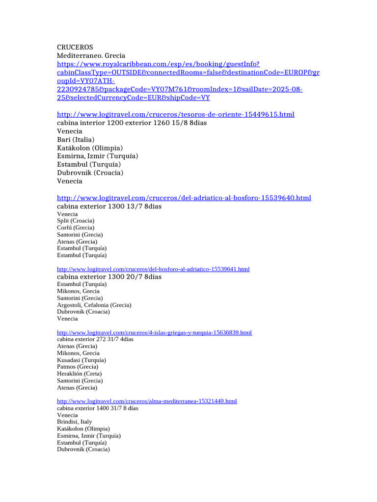 CRUCEROS | PDF | Viajes y turismo | Tecnología