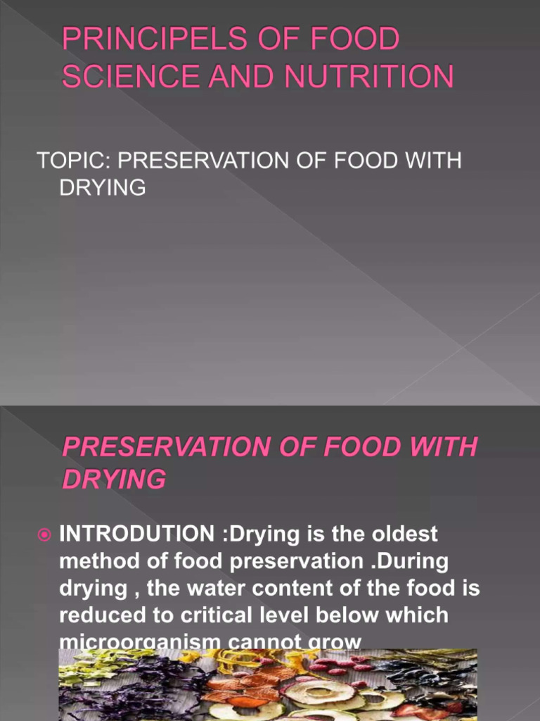 Drying of Food | PDF