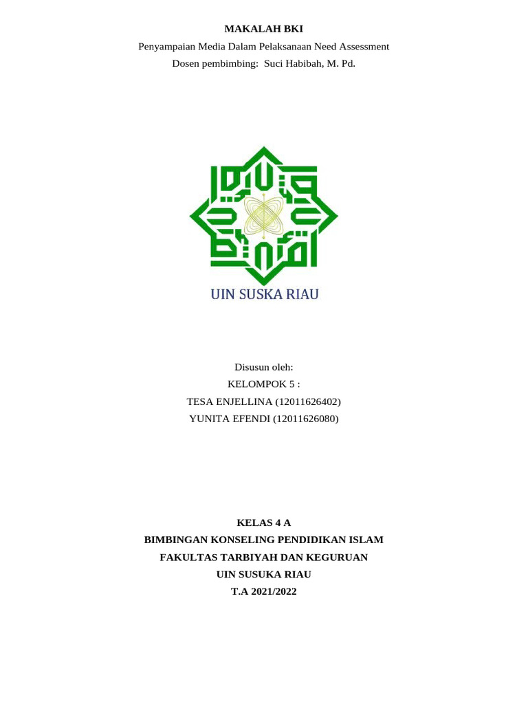 KEL. 5 Bki (Need Assesment) | PDF