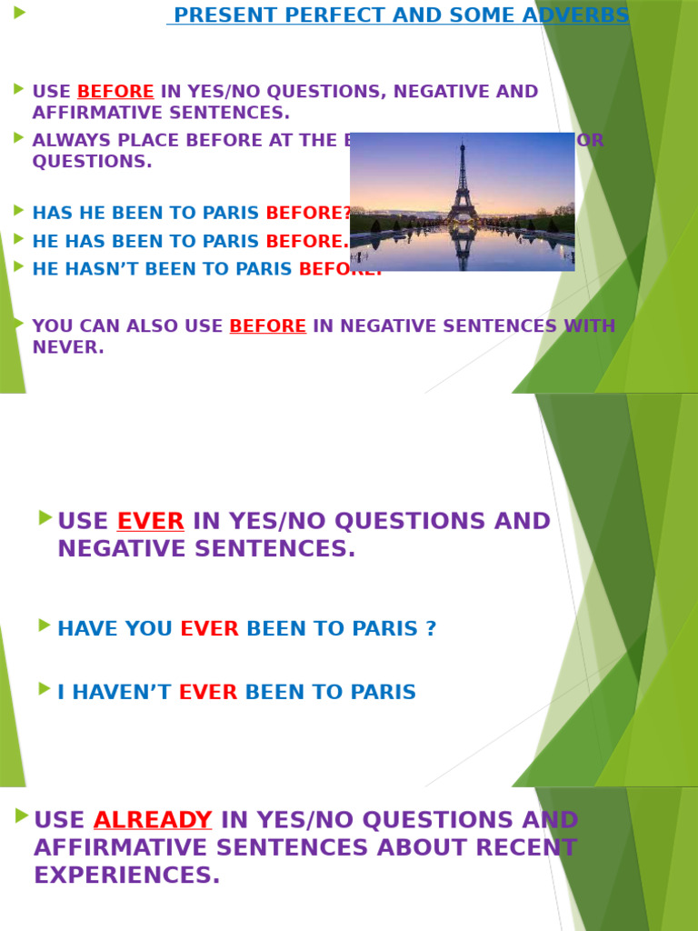 Present Perfect Usage with Adverbs | PDF