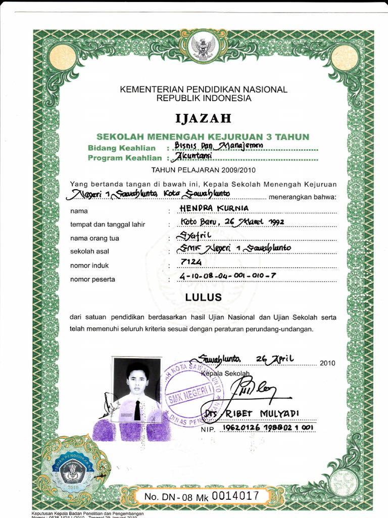 Ijazah SMA | PDF