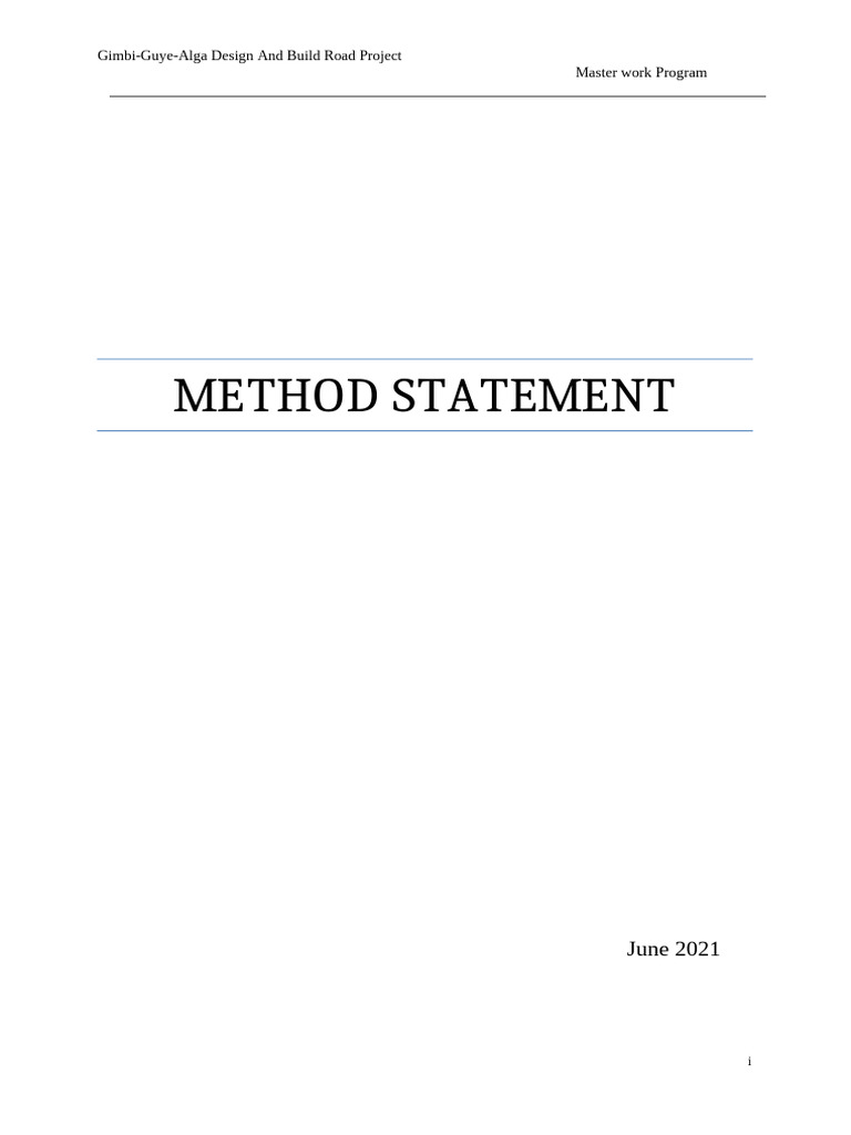 1 - MSS Method Statement | PDF | Road | Road Surface