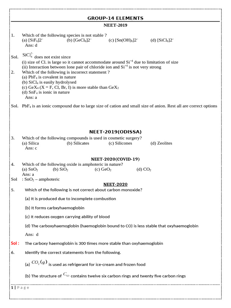 14TH GROUP (CARBON FAMILY) | PDF | Ionic Bonding | Chemical Compounds