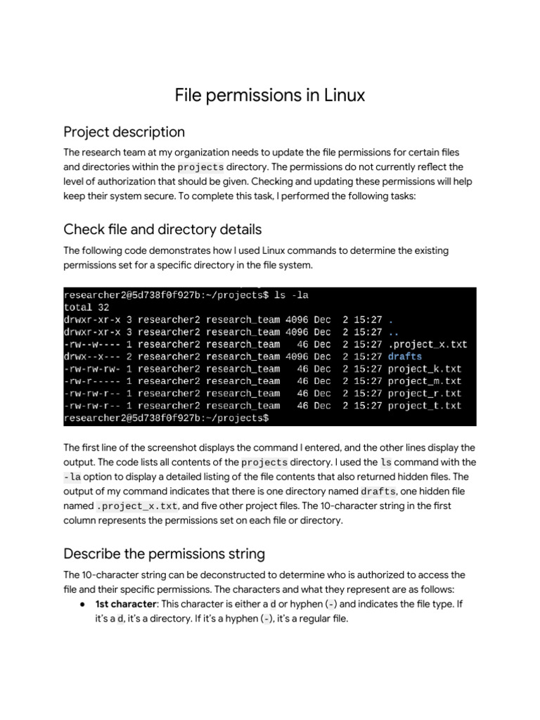Understanding Linux File Permissions | PDF | Computer File | Computer ...