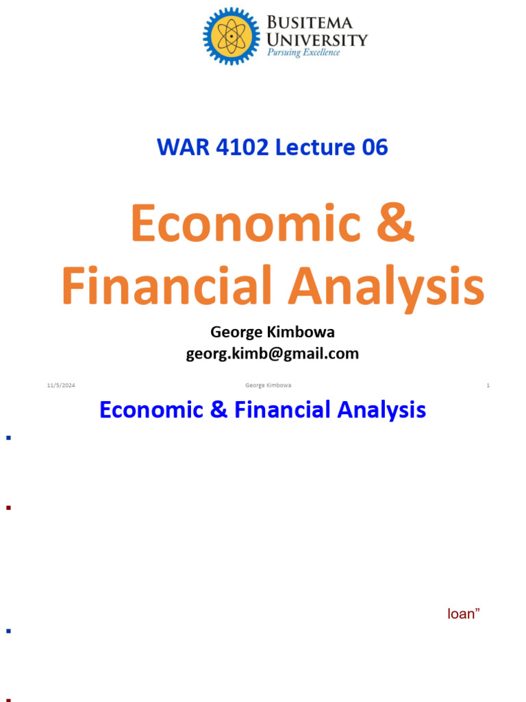 WAR 4102 Lec 06-ECONOMIC ANALYSIS | PDF | Internal Rate Of Return | Net Present Value
