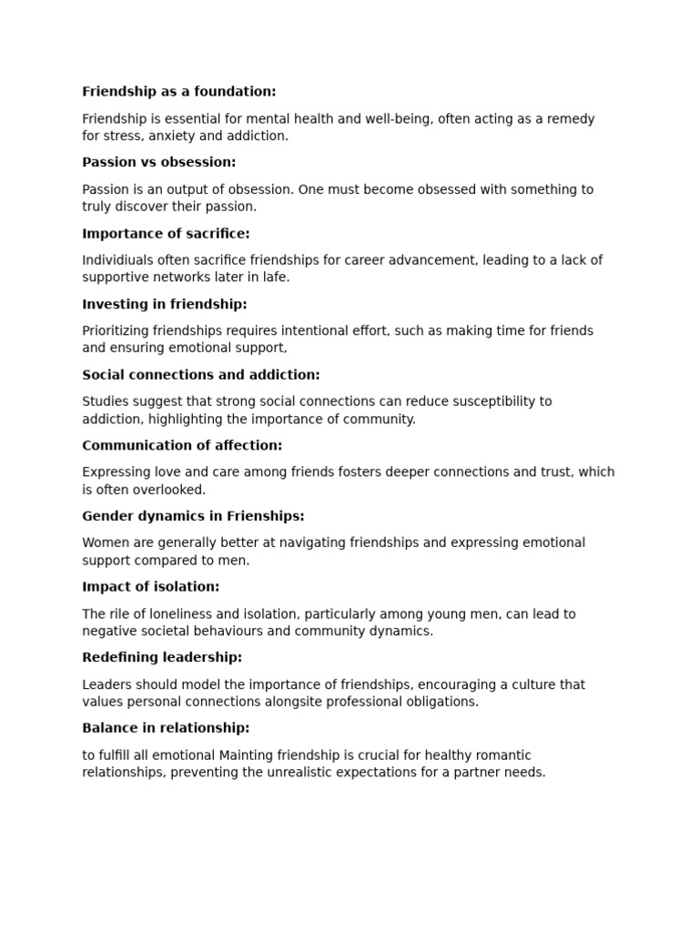 Friendship As A Foundation | PDF | Self-Improvement | Lifestyle