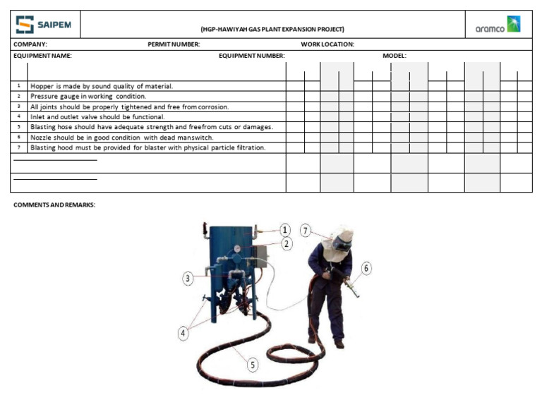 Equipment Checklist-Blasting Set | PDF