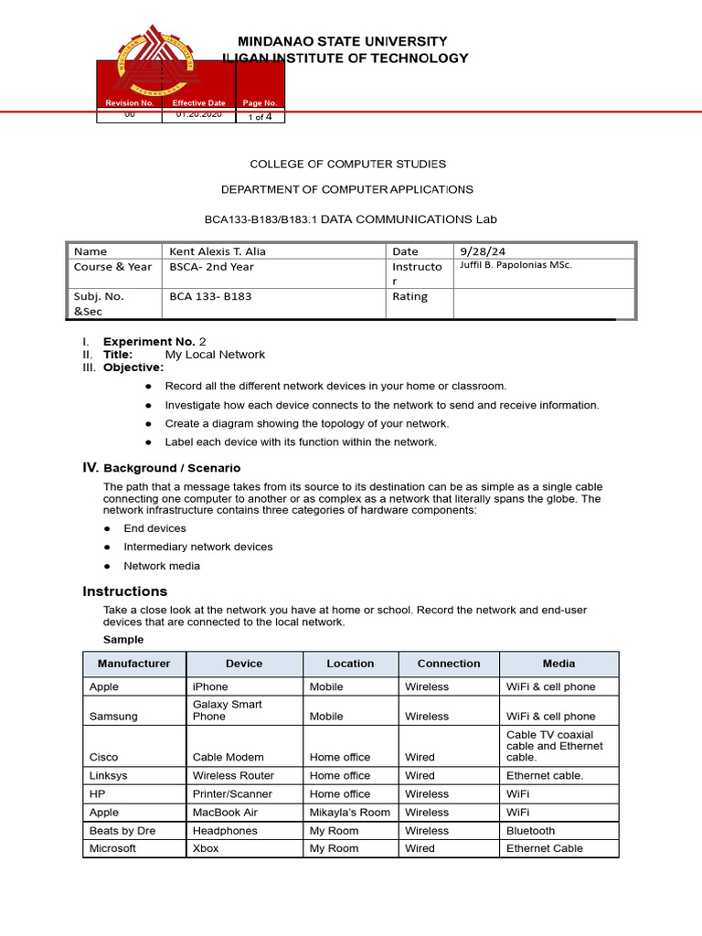 Experiment 2 Pdf Computer Network Wi Fi
