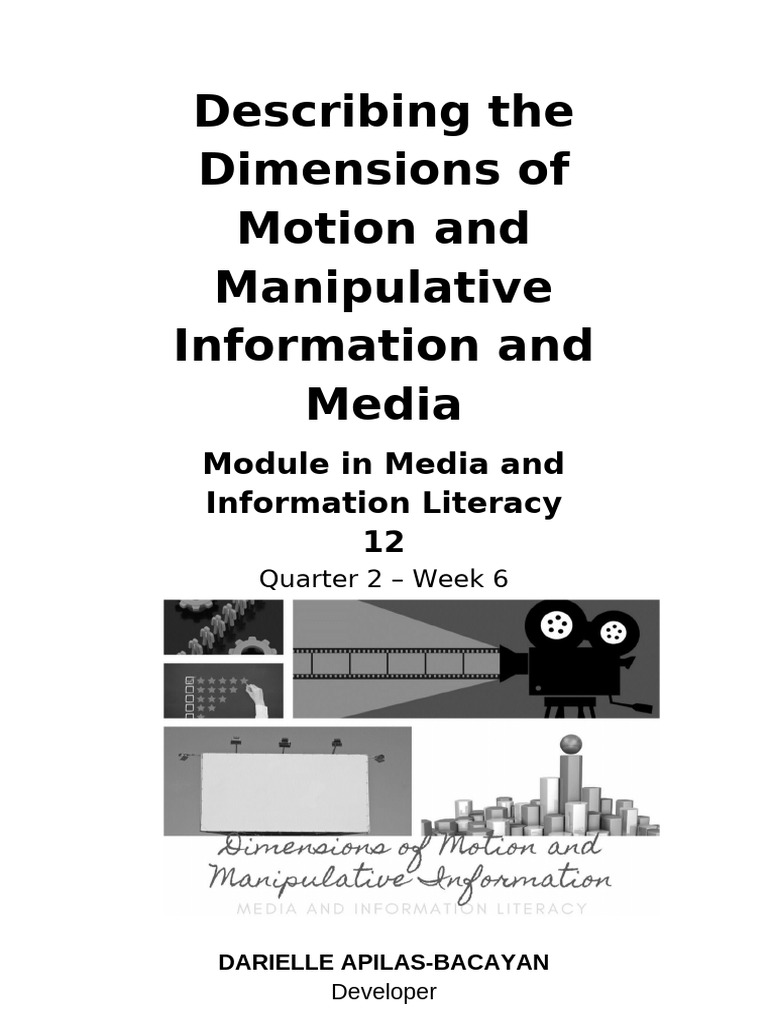MIL Q2 W6 Dimensions of Motion and Manipulative Information 1 | PDF | Thought | Information