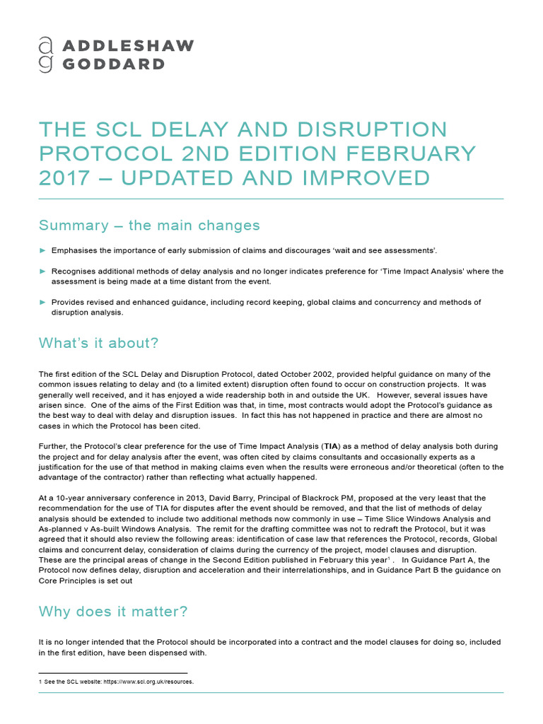 The SCL Delay and Disruption Protocol 2nd Edition February 2017 Updated ...
