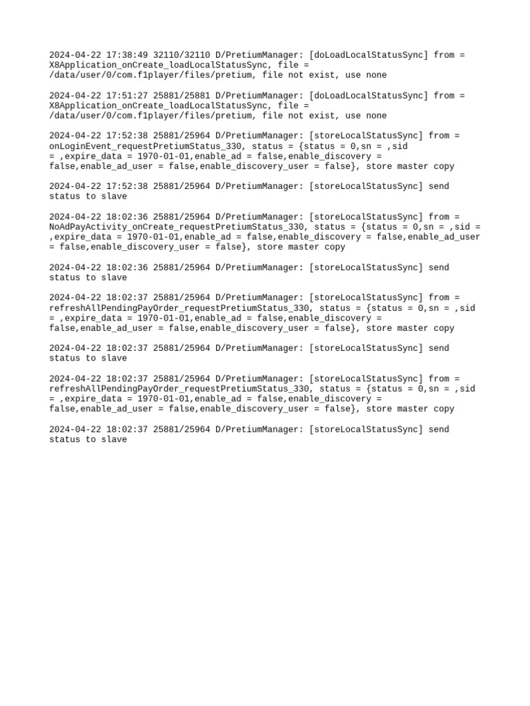 Com F1player Log | PDF | Finance & Money Management