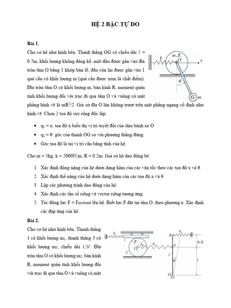BTL SỐ 2 - HỆ 2 BẬC TỰ DO - 232 | PDF