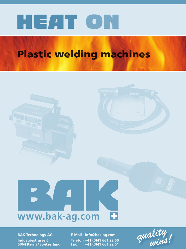 BAK Technology: Plastic Welding Solutions | PDF | Welding | Construction