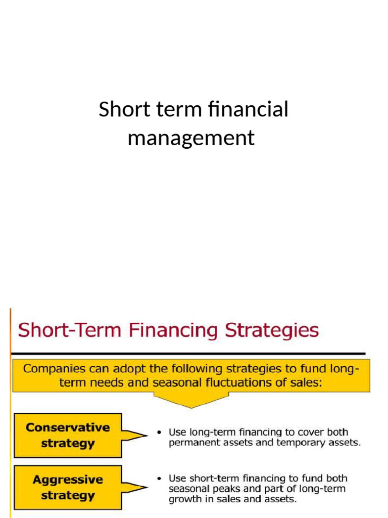 Short Term Financial Management | PDF