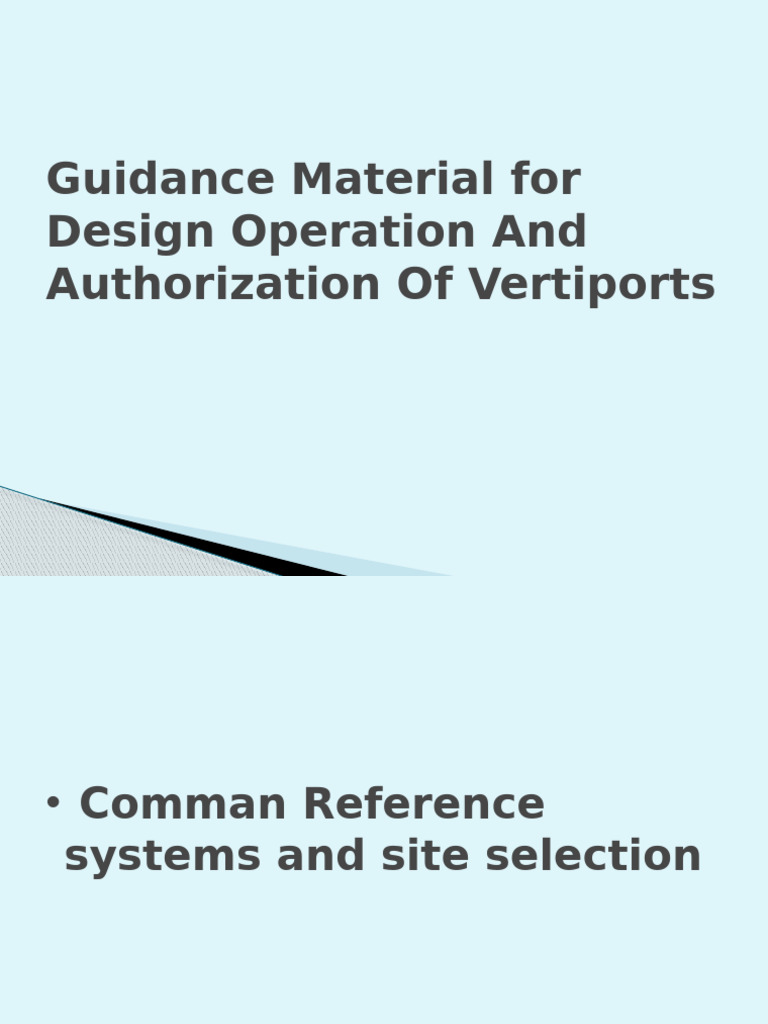 Guidance Material For Design Operation and Authorization of Vertiports ...