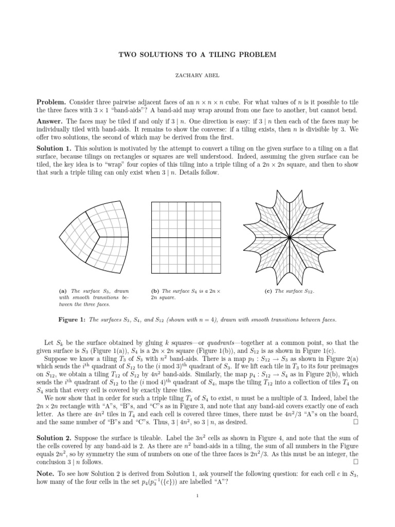 Tiling Problem - Zachary Abel - X 2010 | PDF | Geometry | Mathematics