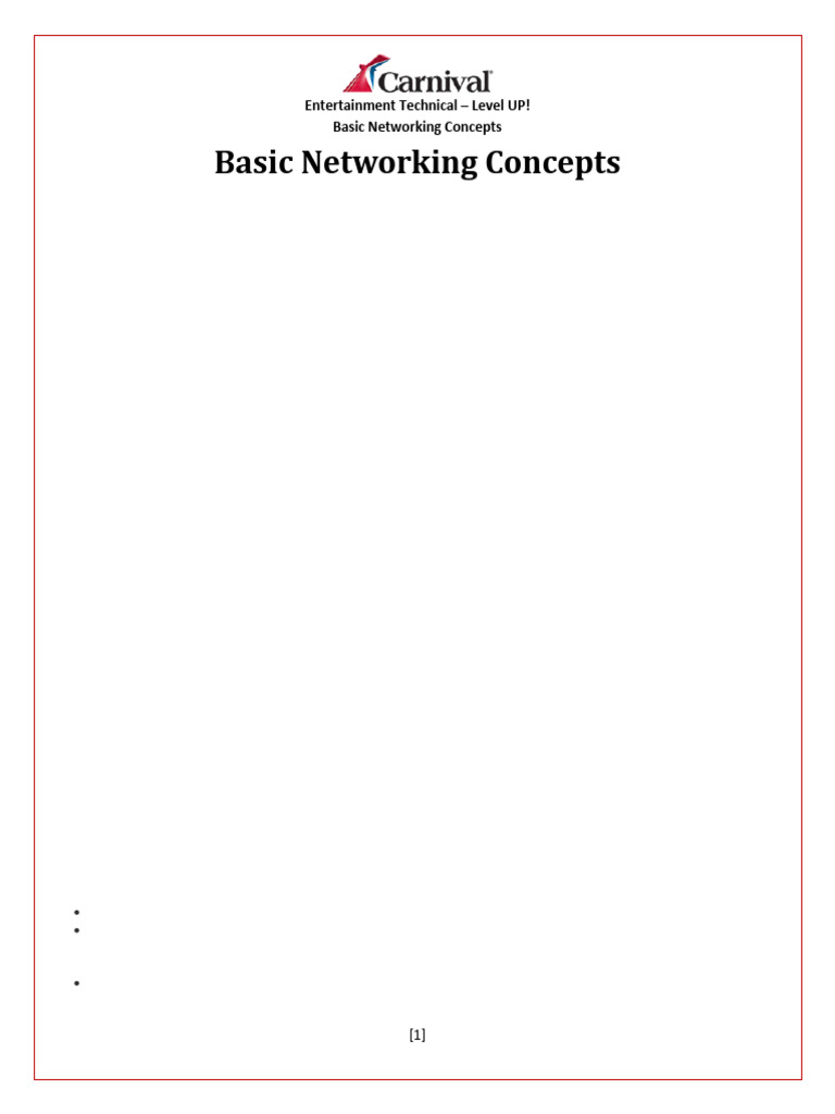 L1 - Basic Networking Concepts | PDF | Computer Network | Ip Address