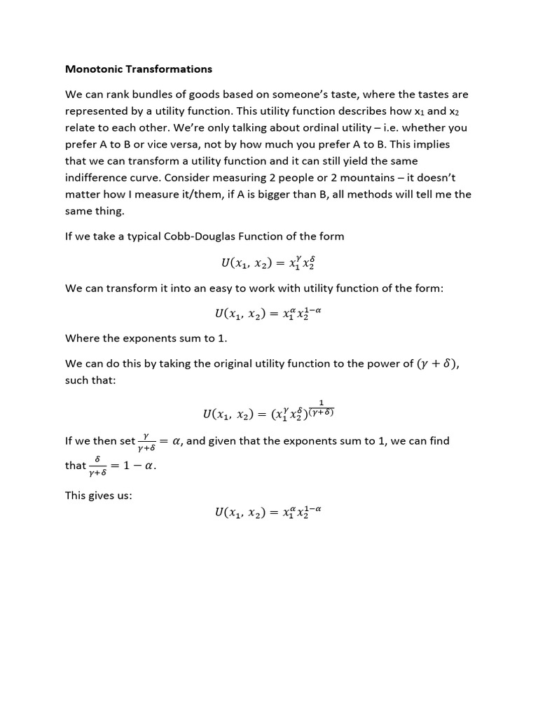 Monotonic Transformations | PDF | Teaching Methods & Materials