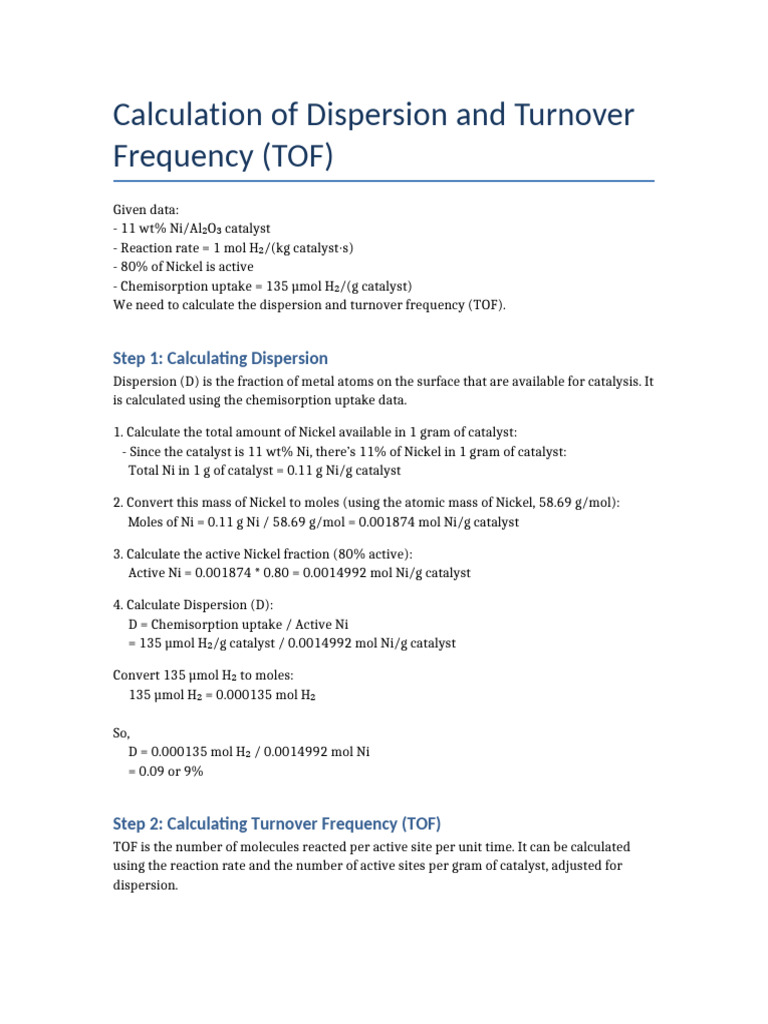Dispersion and TOF Calculation | PDF | Science & Mathematics