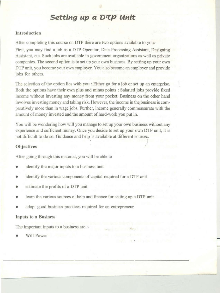 Setting Up A DTP Unit | PDF
