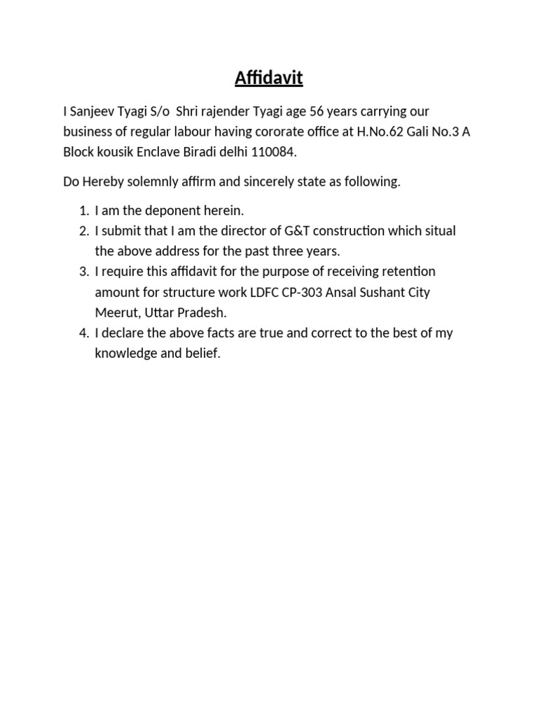 Affidavit Class | PDF