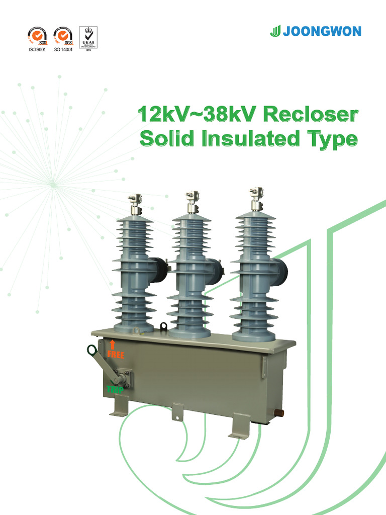 JoongWon - Recloser Catalog - 200210 | PDF | Insulator (Electricity) | Electrical Substation