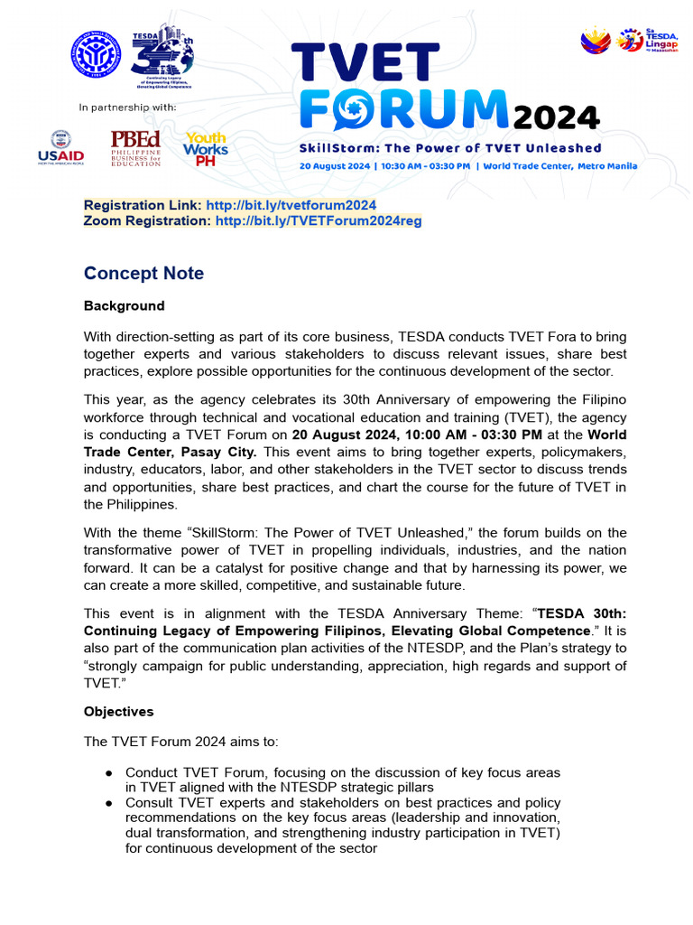 TVET Forum 2024: SkillStorm Unleashed | PDF | Economies