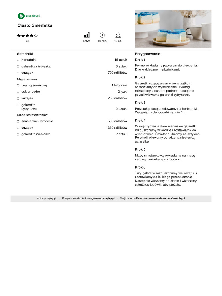 Ciasto Smerfetka 3311 | PDF