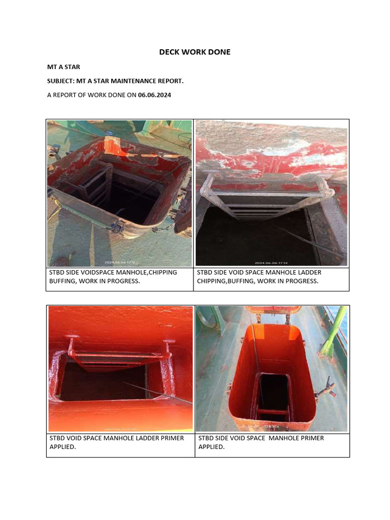 Deck Work Done 04.06.2024-1 | PDF | Deck (Ship) | Watercraft