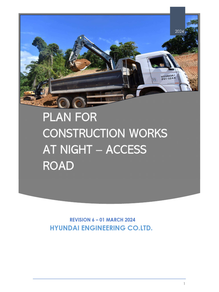 Aproved Plan For Access Road Construction Works at NightRev.06 24601 ...