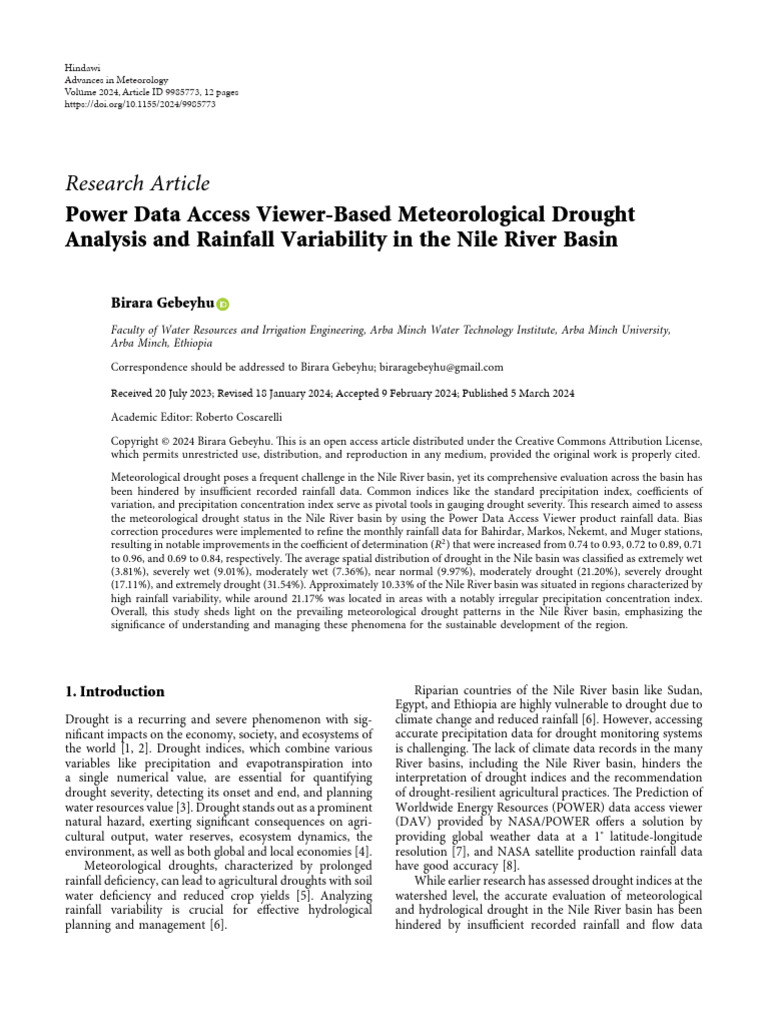 Power Data Access Viewer-Based Meteorological Drou | PDF | Drought ...
