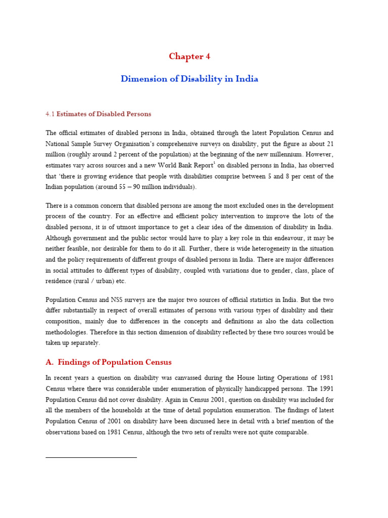 Chapter 4-Dimension - Disability | PDF | Disability | Visual Impairment