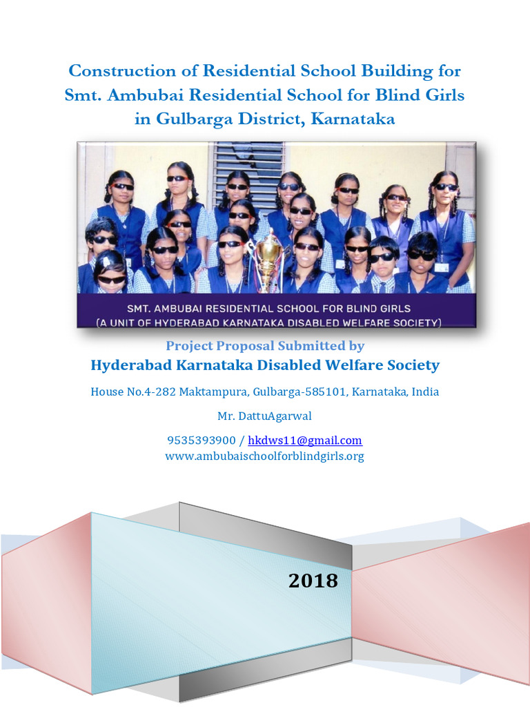 Gulbarga Girls Blind School Project Proposal | PDF | Disability