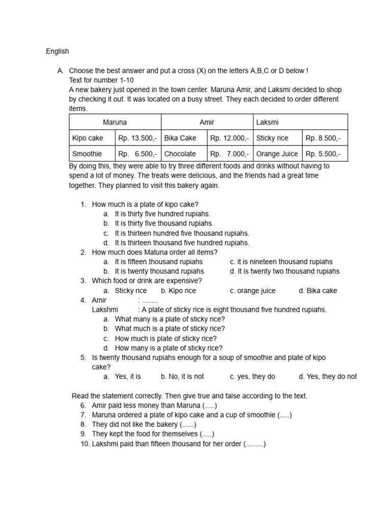 English - P5 Sem 2 Final Test | PDF | Home & Garden | Art