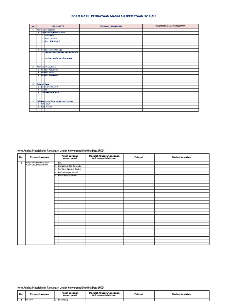 Form FGD & Rembuk STUNTING NORMAL | PDF