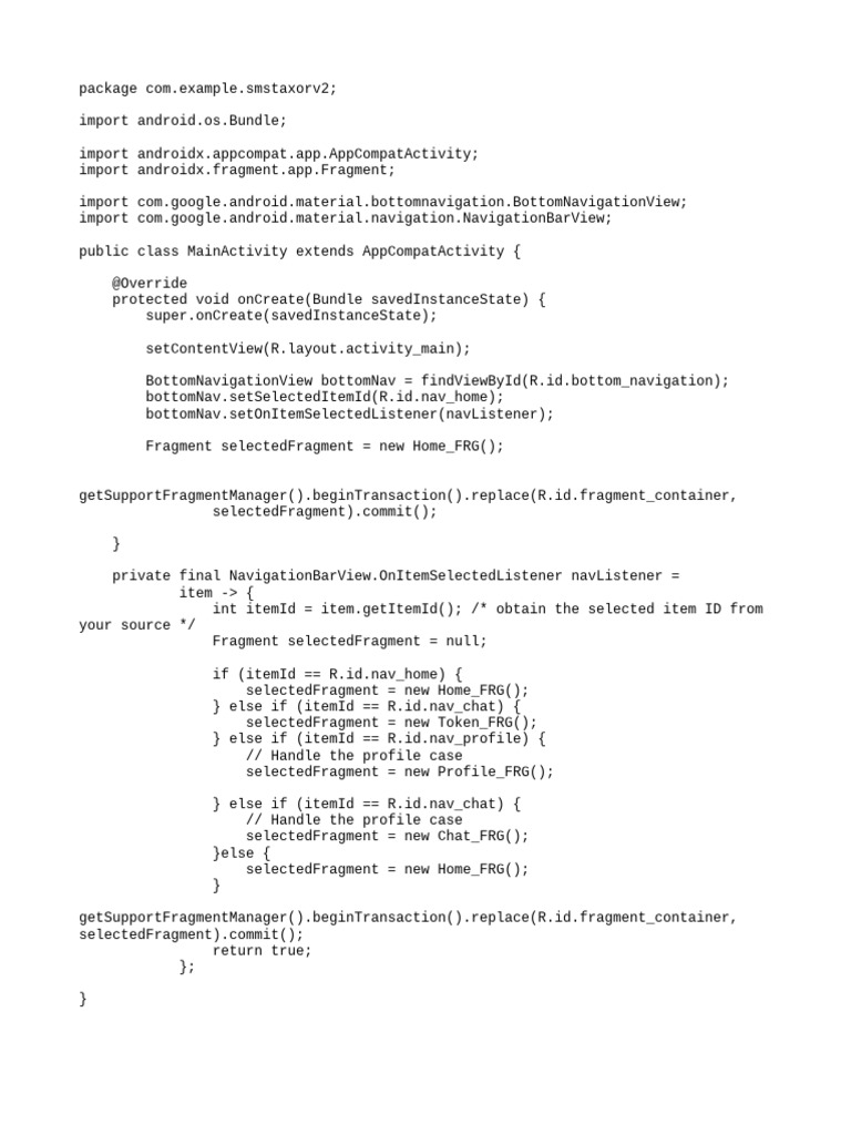 MainActivity Java | PDF | Computers | Technology & Engineering MainActivity Java | PDF | Computers | Technology & Engineering