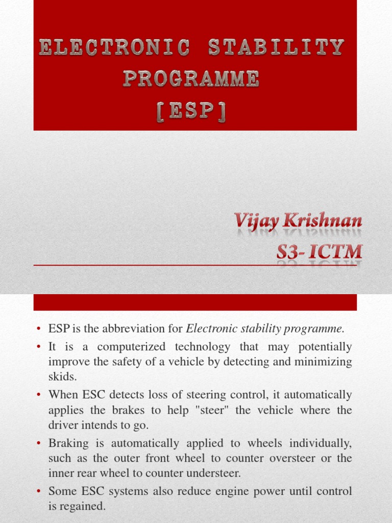 Electronic Stability Programme | PDF | Anti Lock Braking System ...
