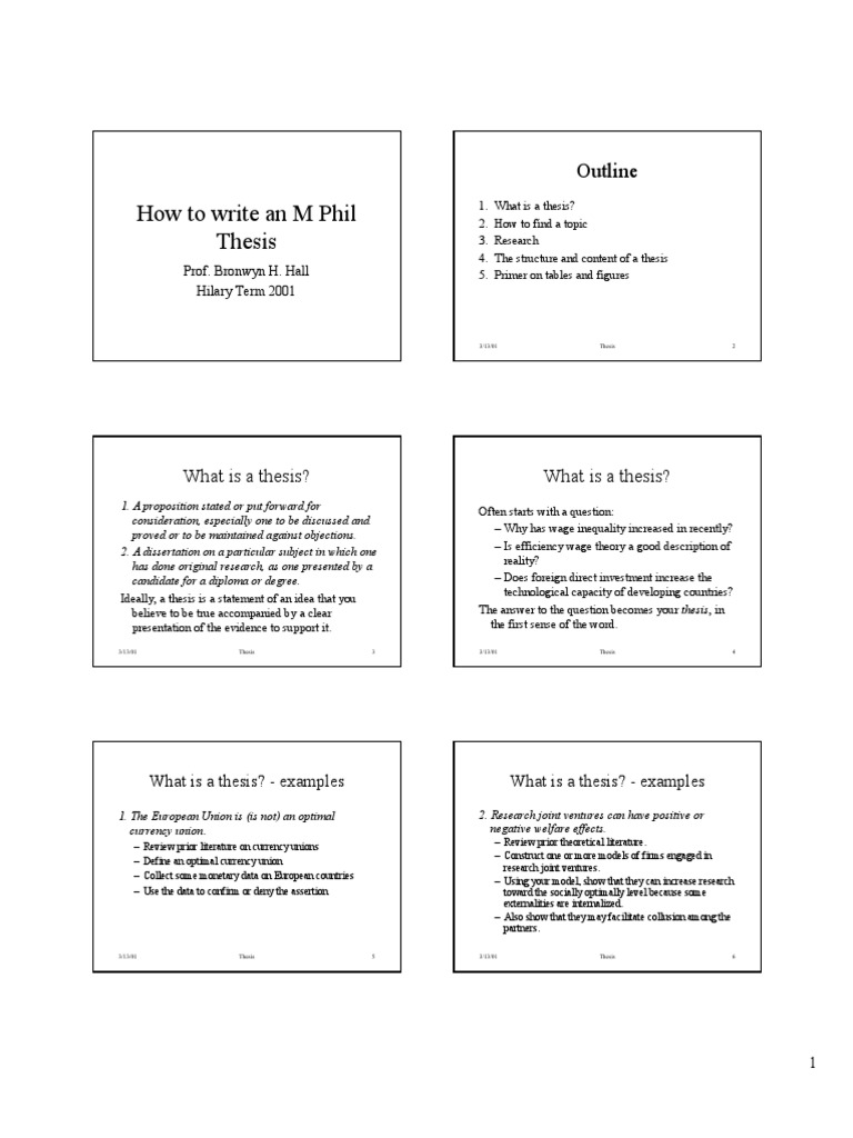 Writing an M.Phil Thesis Guide | PDF | Career & Growth | Computers