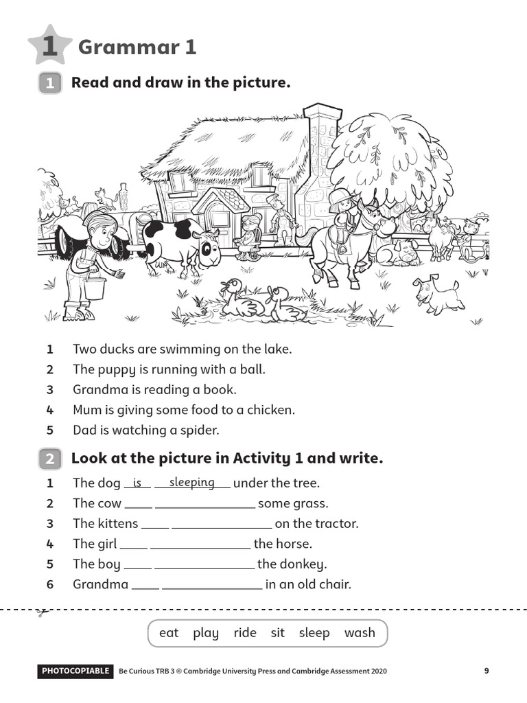 Be Curious 3 - Grammar Worksheet - Unit 1 - 1 | PDF