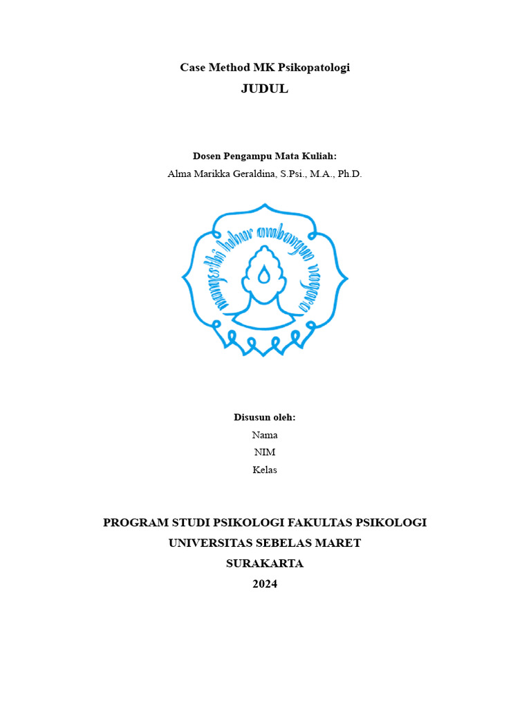 Template - Laporan Case Method MK Psikopatologi | PDF | Karier & Perkembangan