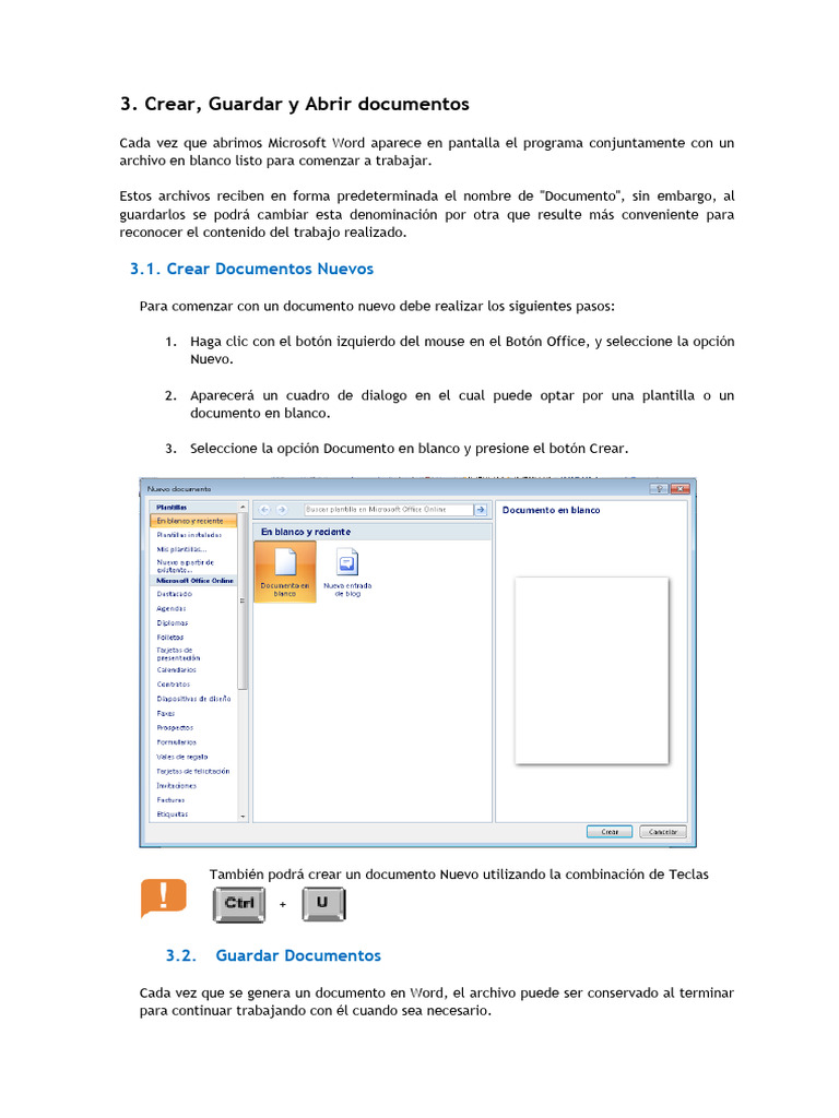 0103 Crear Guardar y Abrir Documentos | PDF | Archivo de computadora ...