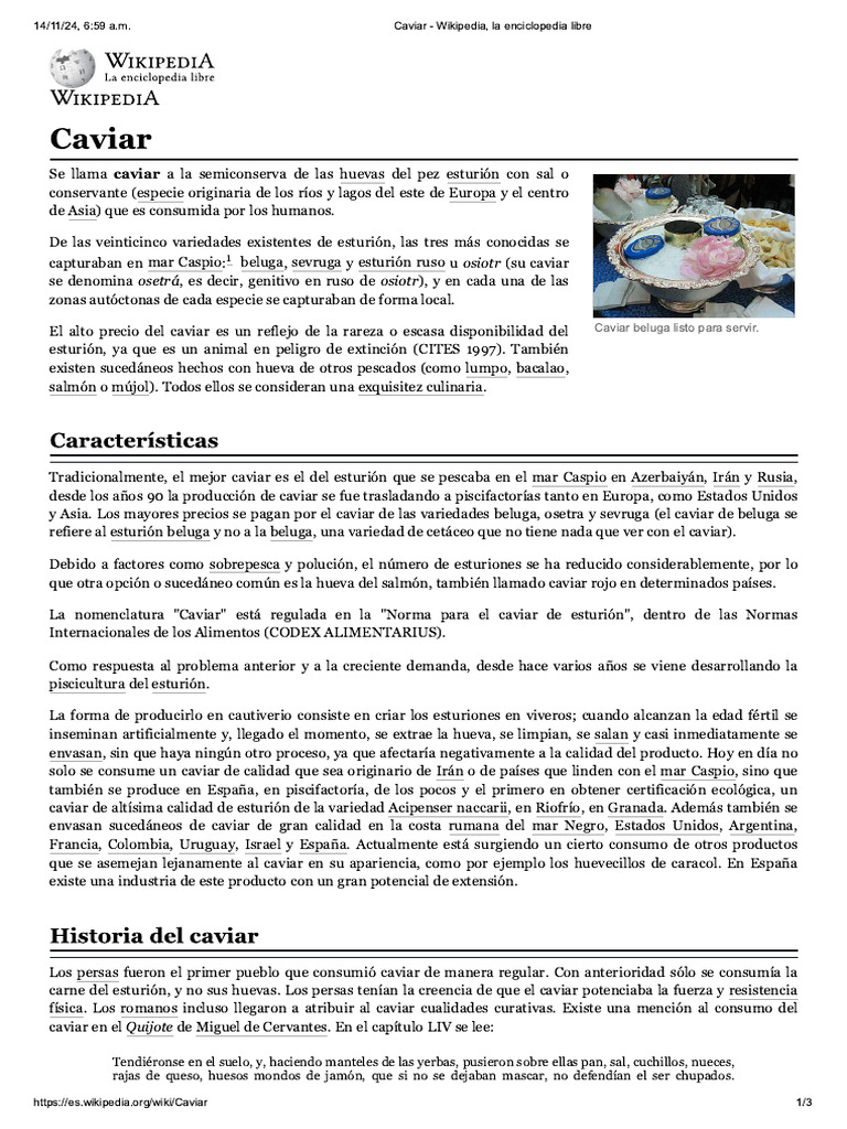 Caviar - Wikipedia, La Enciclopedia Libre | PDF